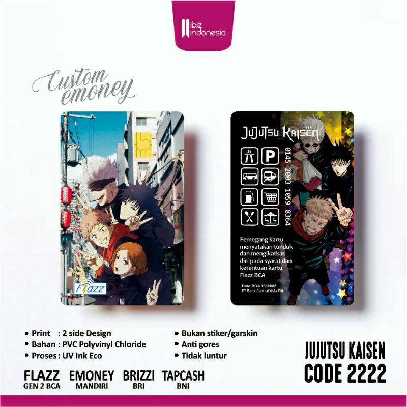 Jual Custom Emoney Jujutsu Kaisen Limited edition - BCA Flazz Gen2 ...