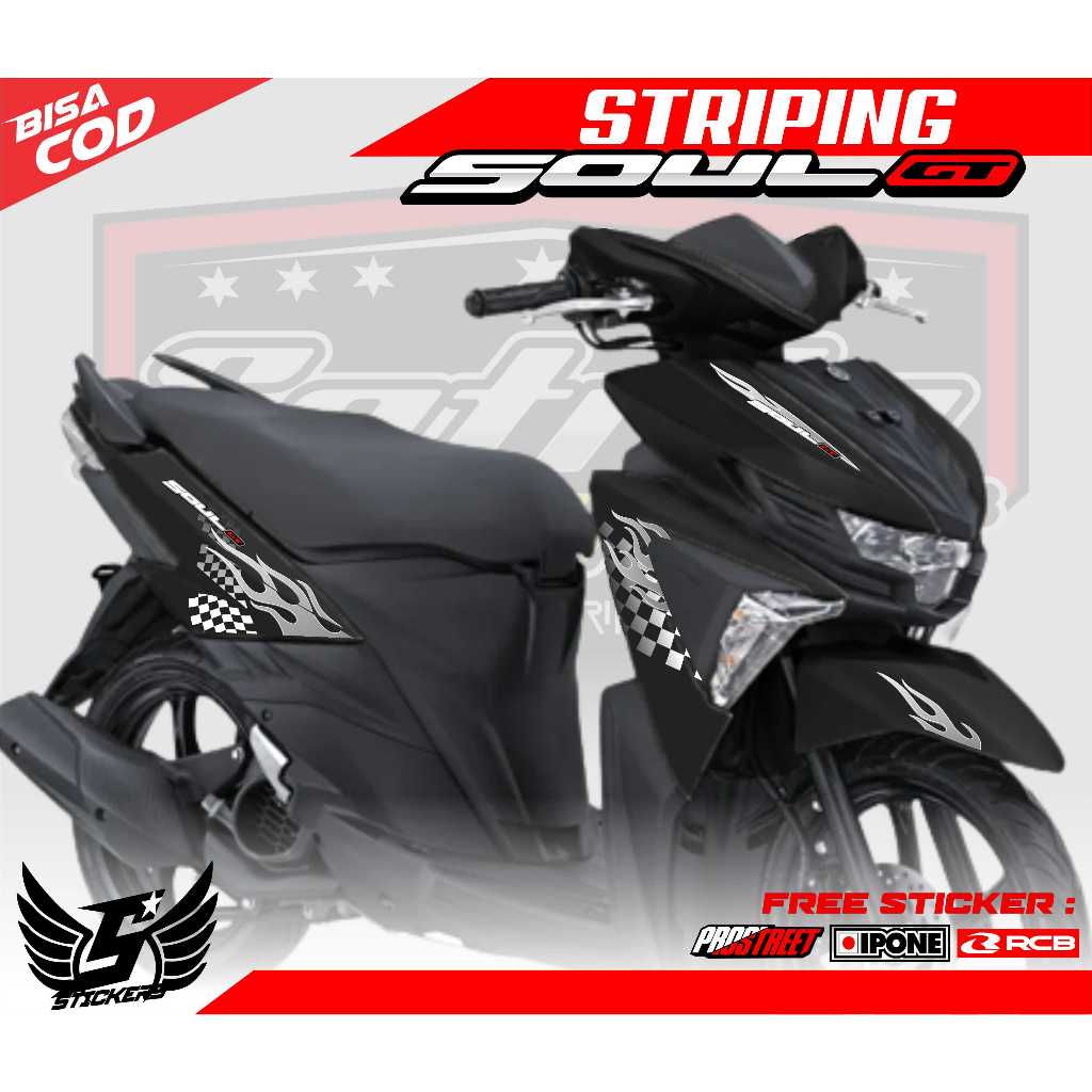 Jual STRIPING VARIASI MOTOR YAMAHA MIO SOUL GT 125 DESAIN API / STICKER ...