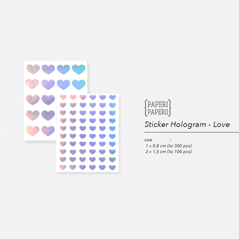 Jual Sticker Love Hologram - Cutting Stiker Heart Hati Cinta Holografik ...
