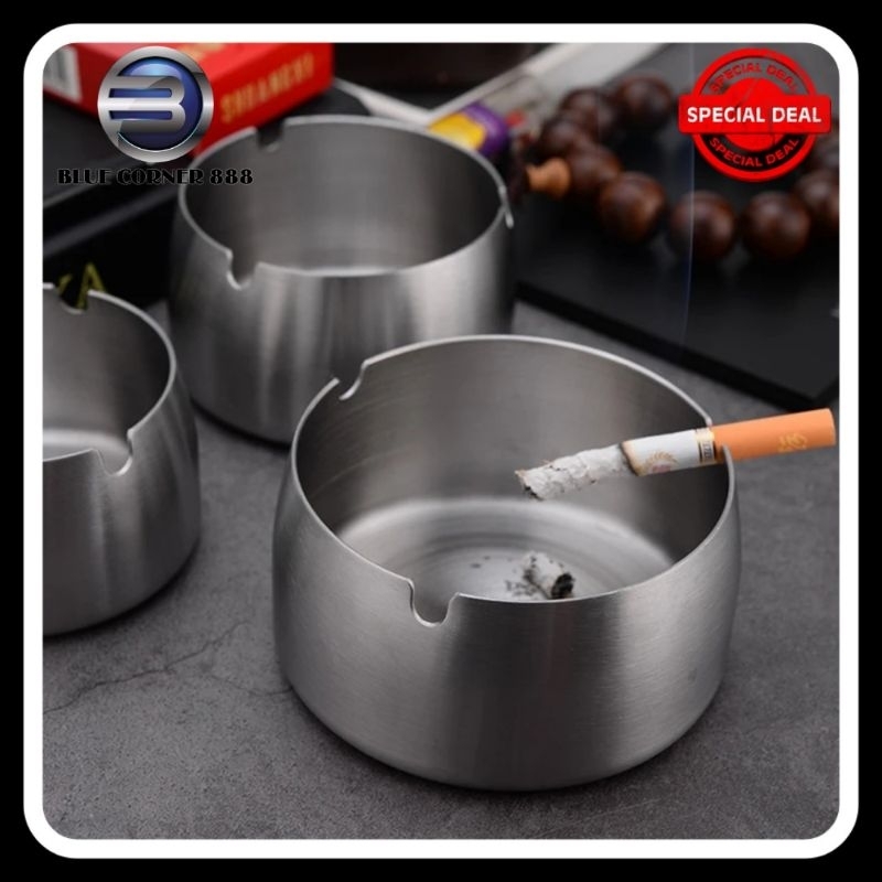 Jual Asbak Mangkuk 3 Slot Stainless steel Ashtray | Shopee Indonesia
