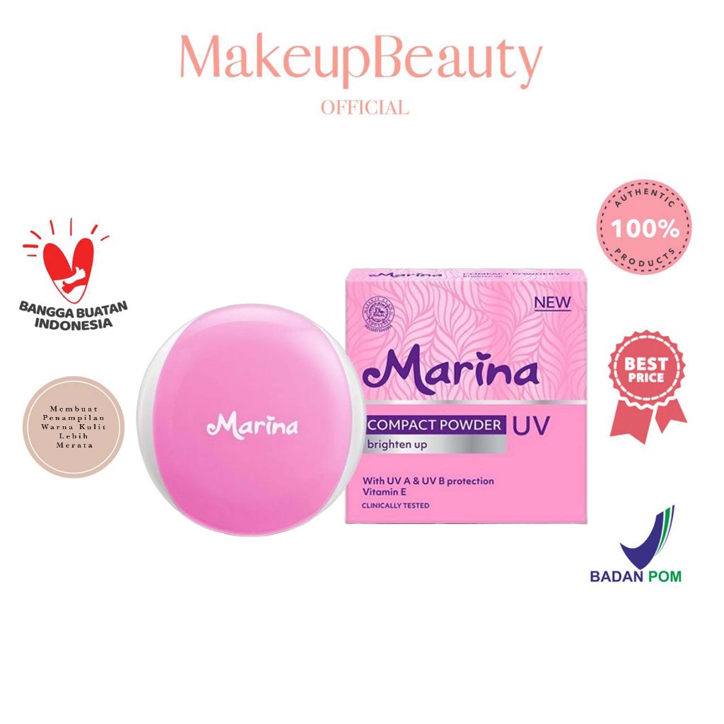 Jual MARINA Compact Powder UV Brighten Up 12gr - Bedak Padat | Shopee ...