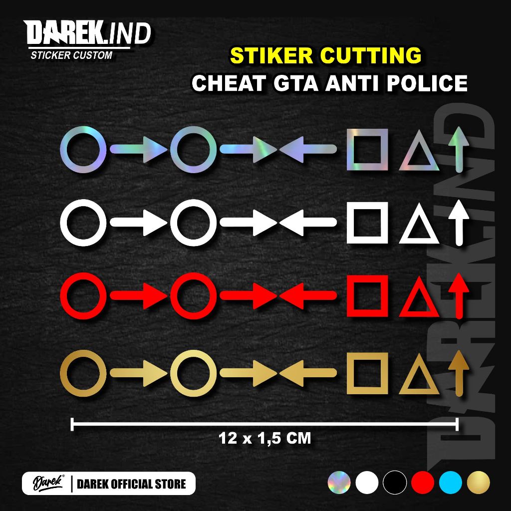 Jual STIKER CUTTING CHEAT GTA ANTI POLISI, STICKER MOTOR | Shopee Indonesia