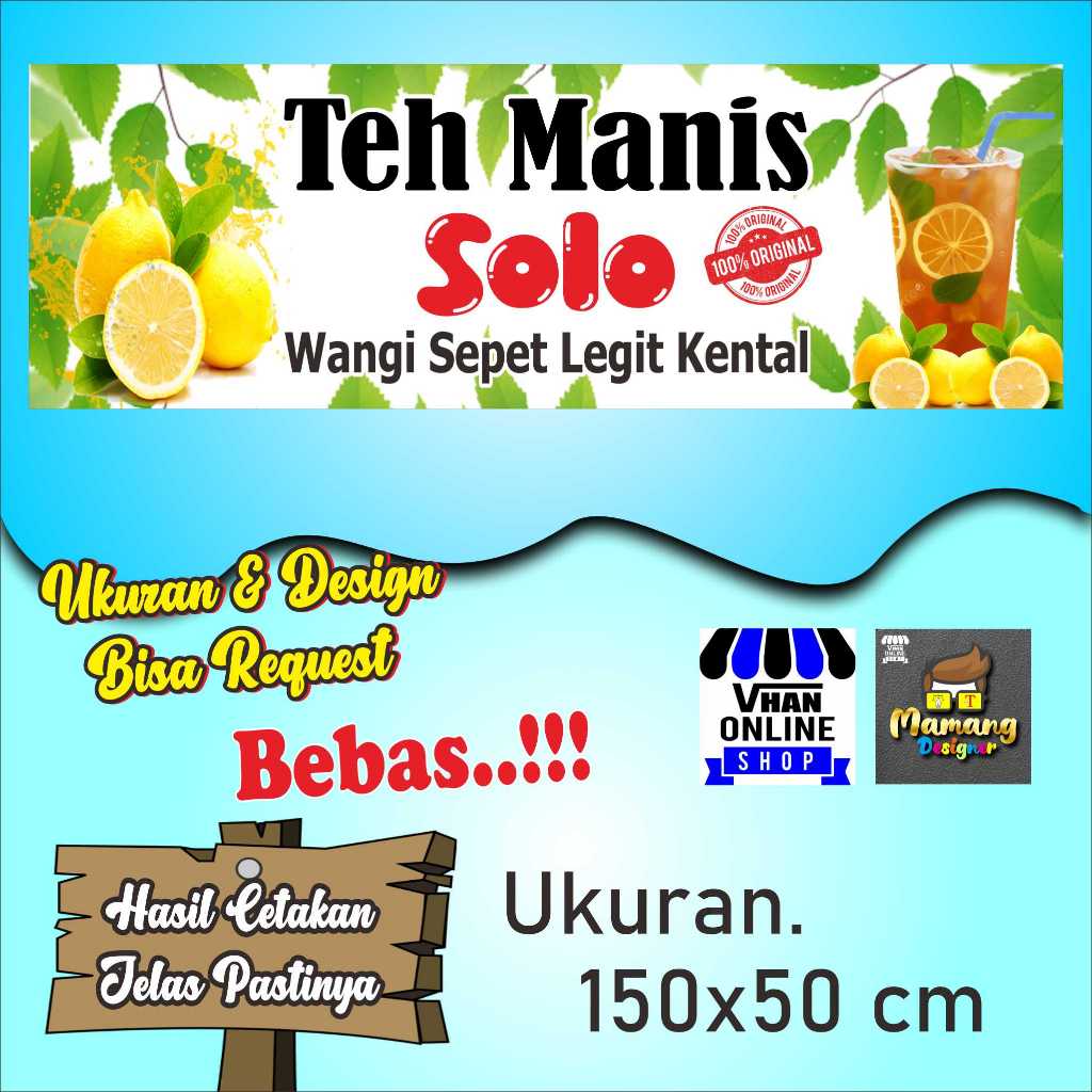Jual Spanduk Banner Es Teh Jumbo, Es Teh Solo, Model nyamping | Shopee ...