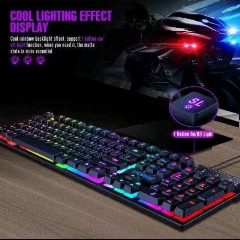 Jual Keyboard dan Mouse RGB Gaming USB Cable RGB - G12 | Shopee Indonesia