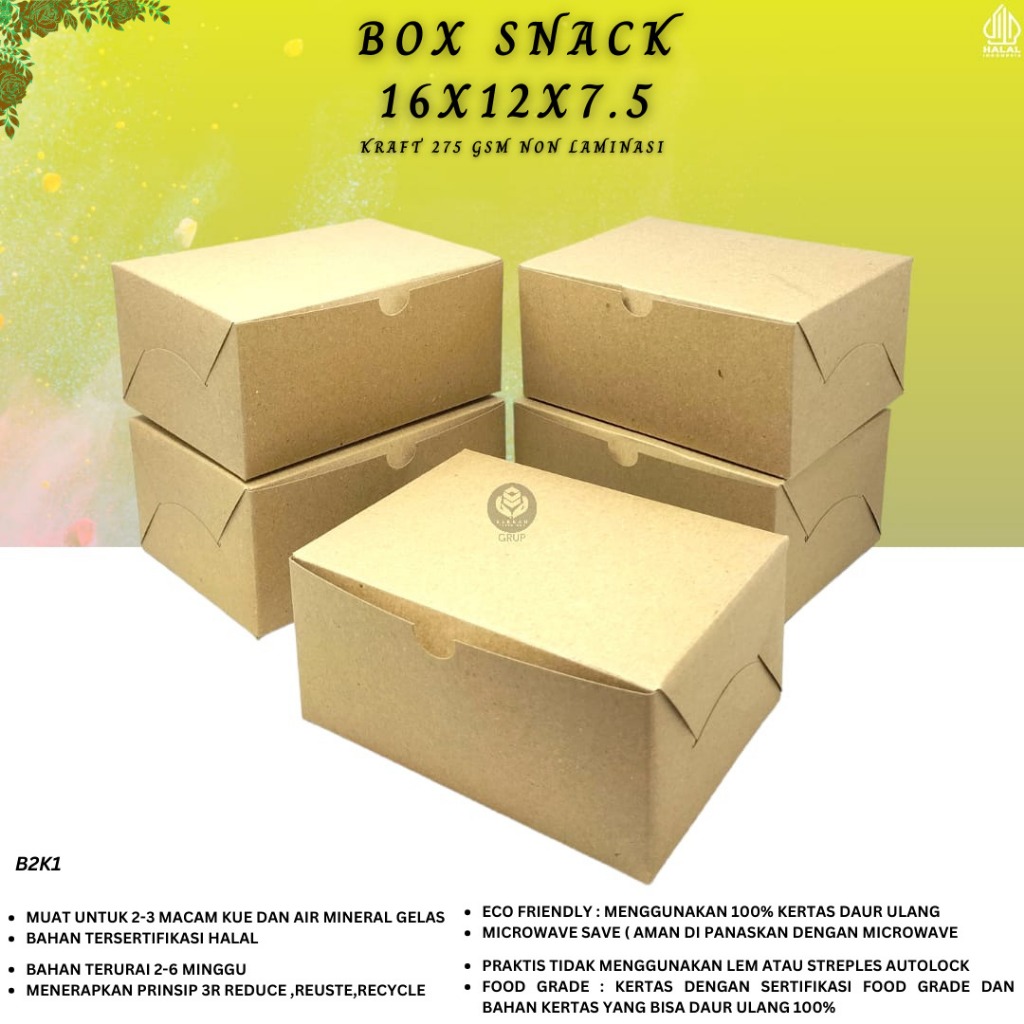 Jual Snack Box 12x16 Box Snack Box Snack 16X12 (B2K1) | Shopee Indonesia