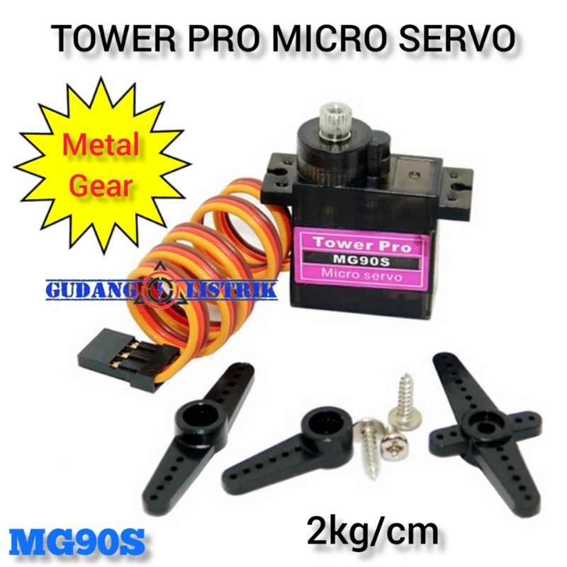 Jual Tower Pro MG90S Metal Gear Mini Micro Servo Motor 2kg/cm | Shopee Indonesia
