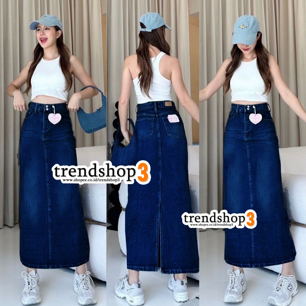 Jual Rok Span High Waist Panjang | Rok Span panjang | Rok Jeans Span ...