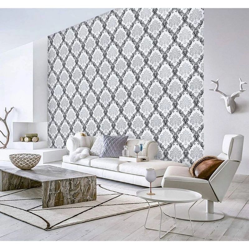 Jual Walpaper dinding Batik Hitam Silver | Shopee Indonesia