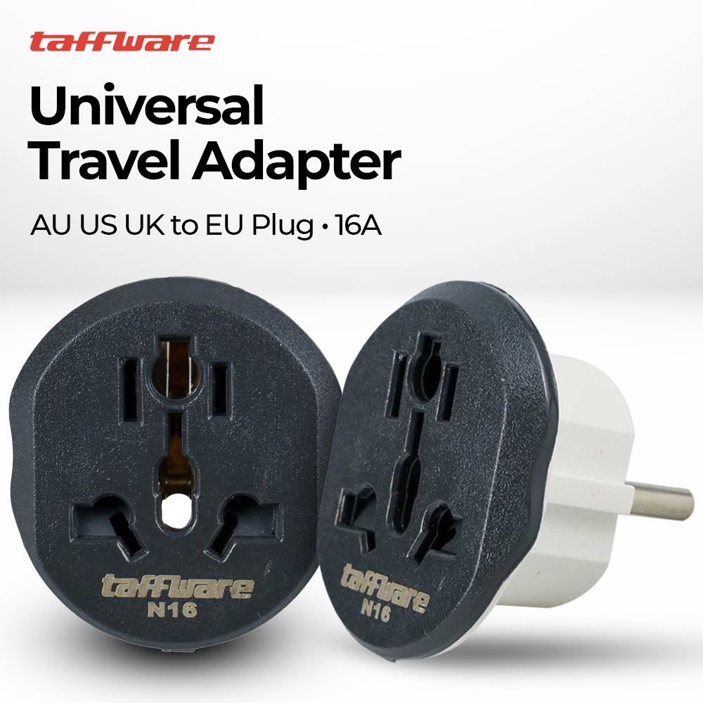 Jual Taffware Loop Universal Travel Adapter AU US UK to EU Plug 16A ...