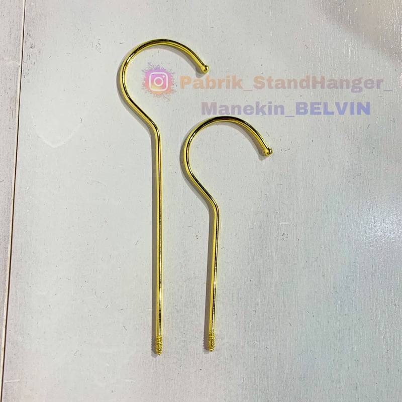 Jual Hook Hanger Gold Import | Gantungan Hook Kawat Gold Panjang ...