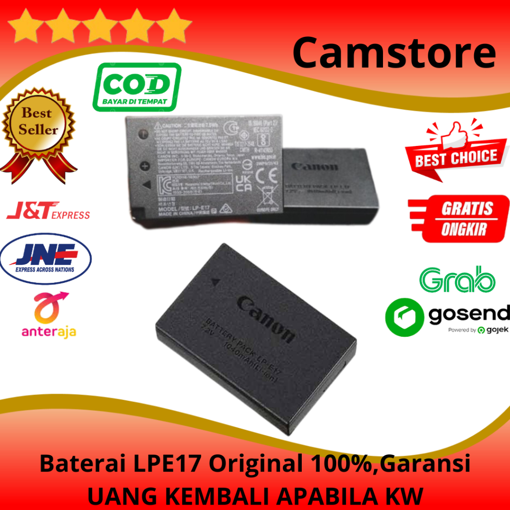 Jual Canon LP-E17 Lithium Battery Canon LPE17 Baterai Original 100% ...