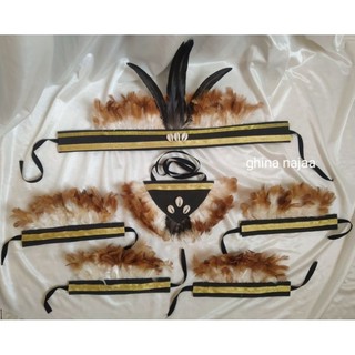 Jual Hiasan kepala bulu Dayak. accecoris karnaval adat papua. Topi bulu ...
