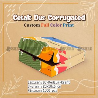 Jual Cetak Dus Corrugated 20x20x5 cm FULL COLOR Free Custom Desain/Logo ...