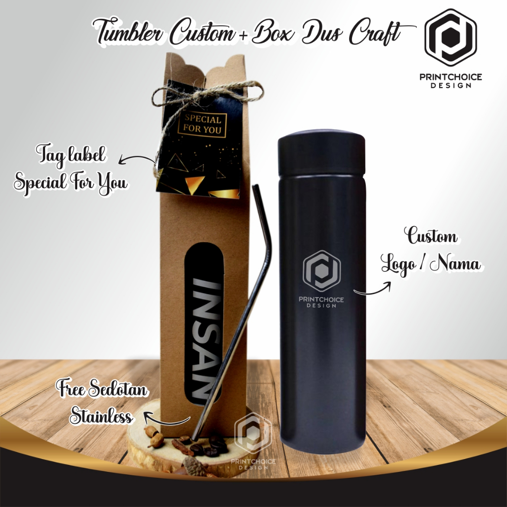 Jual Tumbler Custom Box Dus Craft Nama Promosi Perusahaan Logo Termos ...