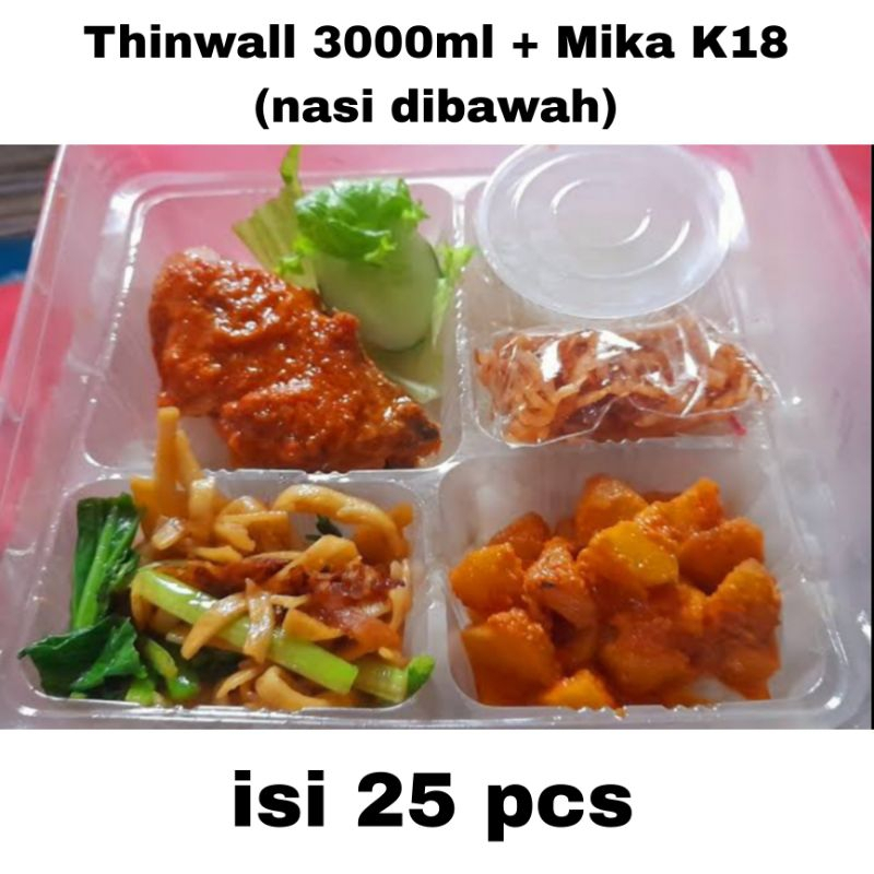 Jual Thinwall Square Kcs 2000ml 3000ml 2400ml 1 Pack Isi 25 Biji