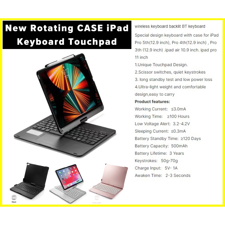 Jual Case Rotate 360 Keyboard iPad 11 12.9 Generation 10 Gen 10 ...