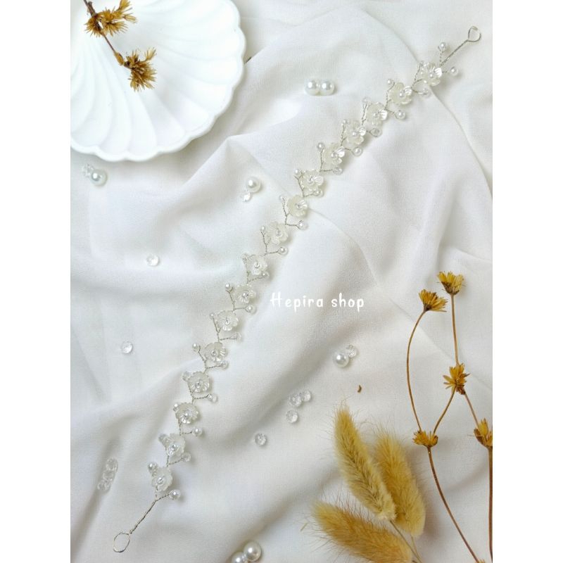 Jual headpiece bunga/headpiece Mutiara/headpiece hijab/bando hijab ...