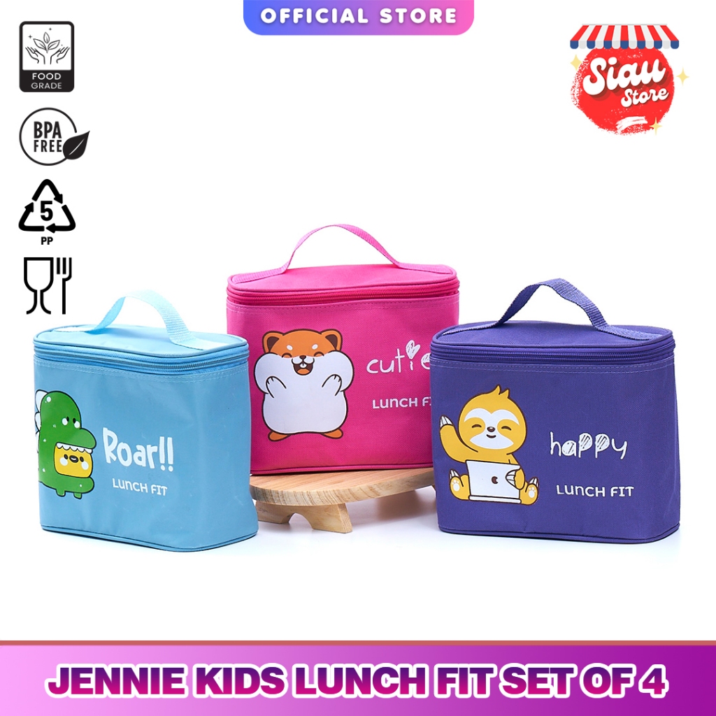 Jual SIAU STORE CPM JENNIE KIDS LUNCH FIT LUNCH BOX SET 4 PCS /BEKAL NASI/KOTAK MAKAN | Shopee ...