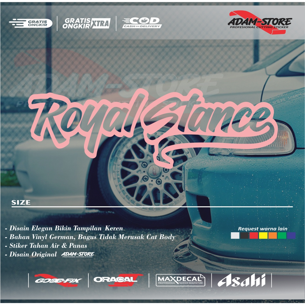 Jual RS12 Sticker ROYAL STANCE Sticker kaca mobil sticker jdm stiker ...