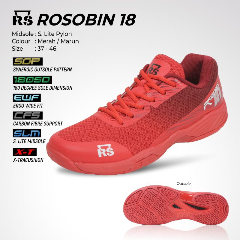 Jual sepatu RS Rosobin 18 merah | Shopee Indonesia