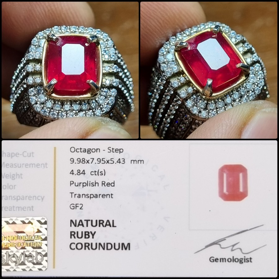 Jual Batu Permata Natural Ruby Corundum Kotak Octagon Cutting Memo Rubi Ori | Shopee Indonesia