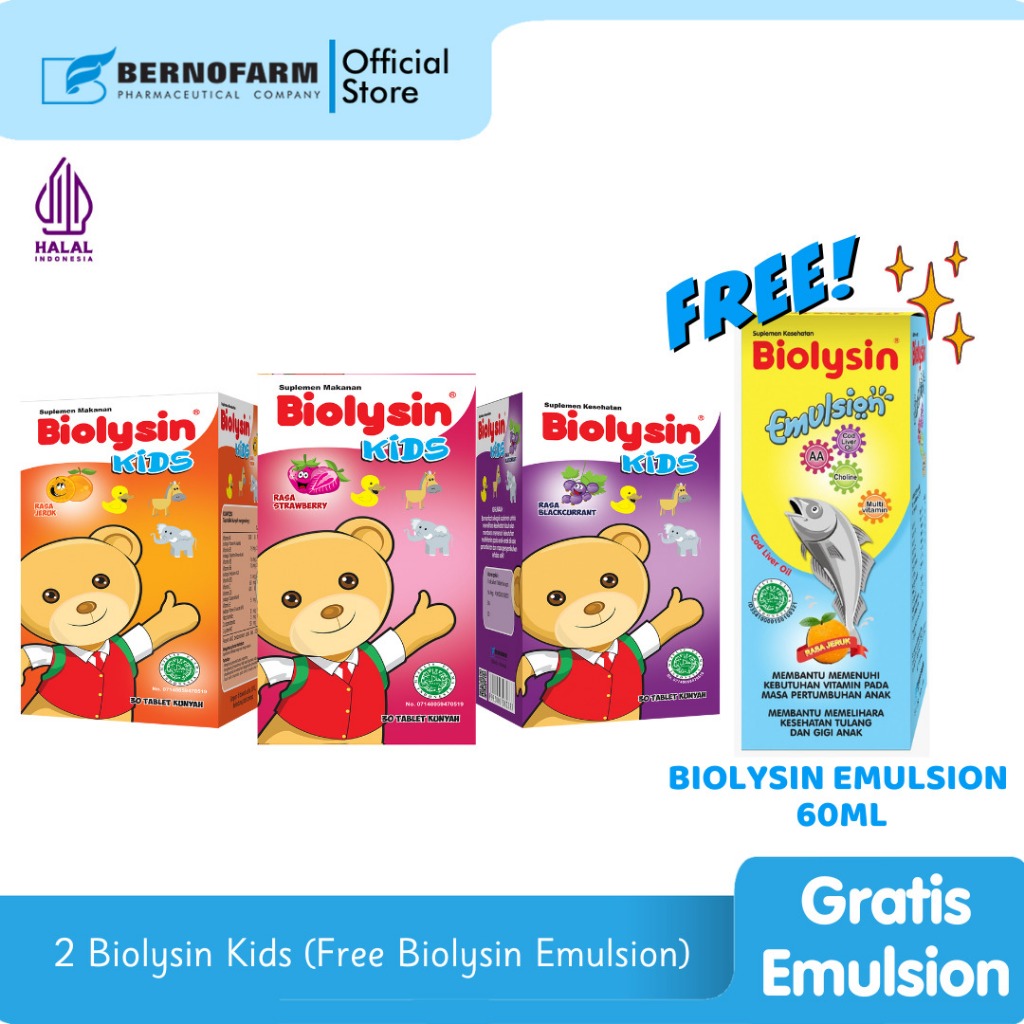 Jual 2 Biolysin Kids FREE Biolysin Emulsion 60ml | Shopee Indonesia