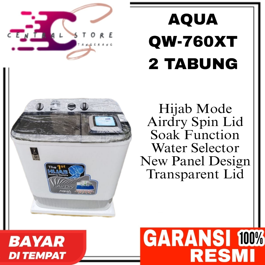 Jual MESIN CUCI AQUA QW-760XT - 2 TABUNG | Shopee Indonesia