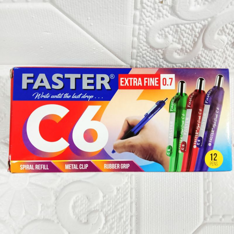Jual Pulpen Faster C6 Extra Fine 0.7 mm 1pak isi 12 pcs | Shopee Indonesia