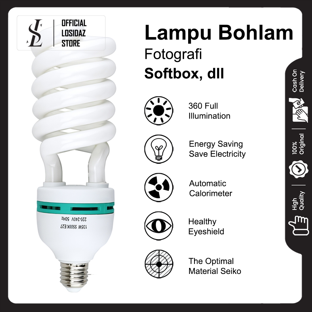 Jual LAMPU BOHLAM FOTOGRAFI SOFTBOX 4 SOCKET 45WATT 85WATT 5500K SUPER ...