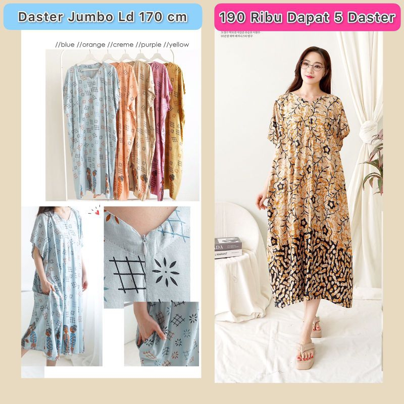 Jual 5 Pcs Daster Jumbo LD 170(BB 50-130 kg) | Shopee Indonesia