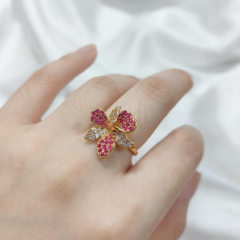 Jual Cincin bunga permata merah | Shopee Indonesia