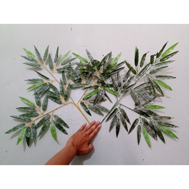 Jual Daun Bambu Tangkai Hijau dan Kuning Hias Artificial Tangkai ...