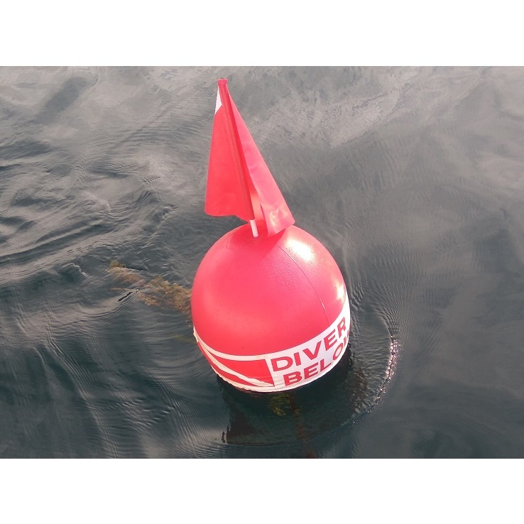 Jual Diver Below Marker Ball Buoy With Flag Scuba Diving Dive Float ...