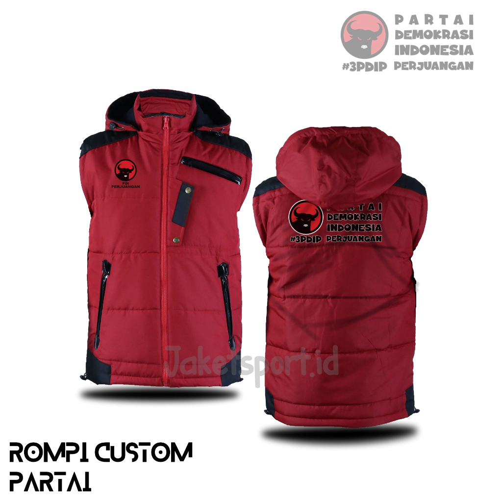 Jual ROMPI PDIP PARTAI PDI PERJUANGAN CUSTOM KEREN SEMI WF SATUAN ...