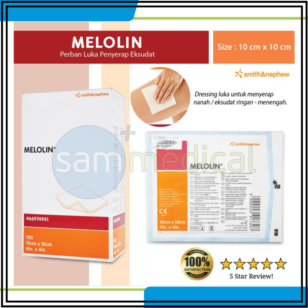 Jual MELOLIN 10X10 Perban Luka Penyerap Eksudat Ringan-Menengah per PCS ...
