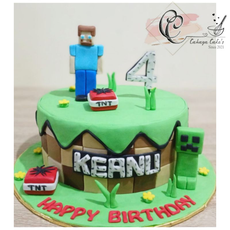 Jual Kue Ulang Tahun Minecraft / Minecraft Cake / Kue Ultah Karakter ...