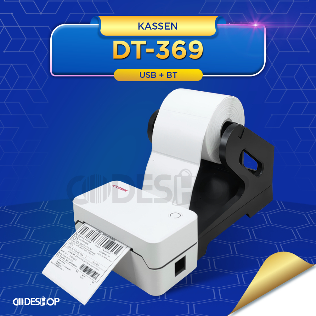 Jual Kassen DT-369 Printer Label Barcode Direct Thermal USB Cetak Resi ...