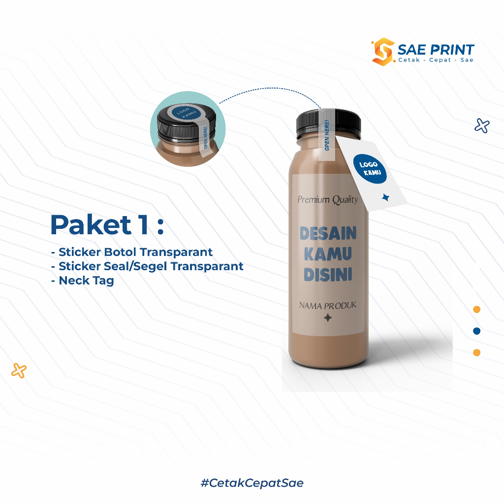 Jual Sticker Label Transparant Botol Kemasan Minuman Paket / Segel ...