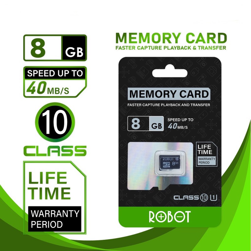 Jual MEMORY CARD 8GB CLASS10 ORIGINAL ROBOT KARTU MEMORI MICRO SD SUPER ...