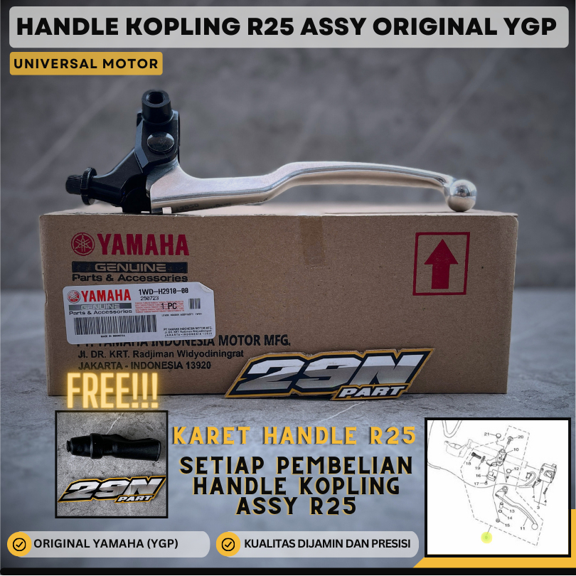 Jual HANDLE KOPLING R25 MT25 SET ASSY+SWITCH ORIGINAL YAMAHA 1WD-H2910 ...