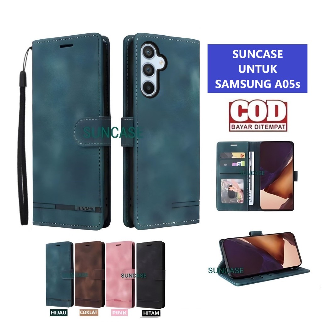 Jual Casing SAMSUNG A05s model flip buka tutup case kulit ada tempat ...