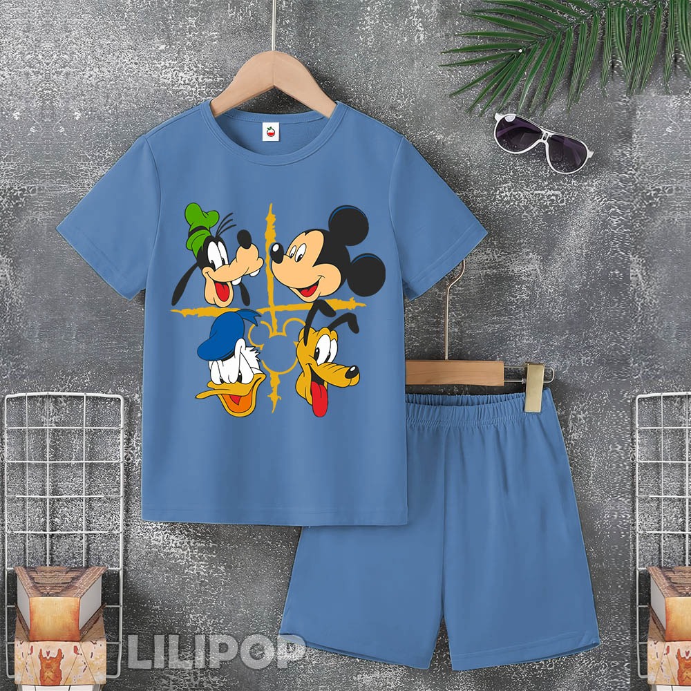 Jual Baju Anak Stelan Usia 1-10 Tahun 3/4 Cowok Cewek Celana Pendek Harian MCK FRIENDS 4EVER ...