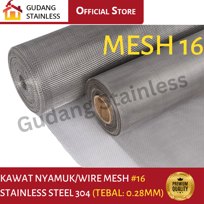 Jual KASA KAWAT NYAMUK WIRE MESH STAINLESS 304 MESH 16 | Shopee Indonesia