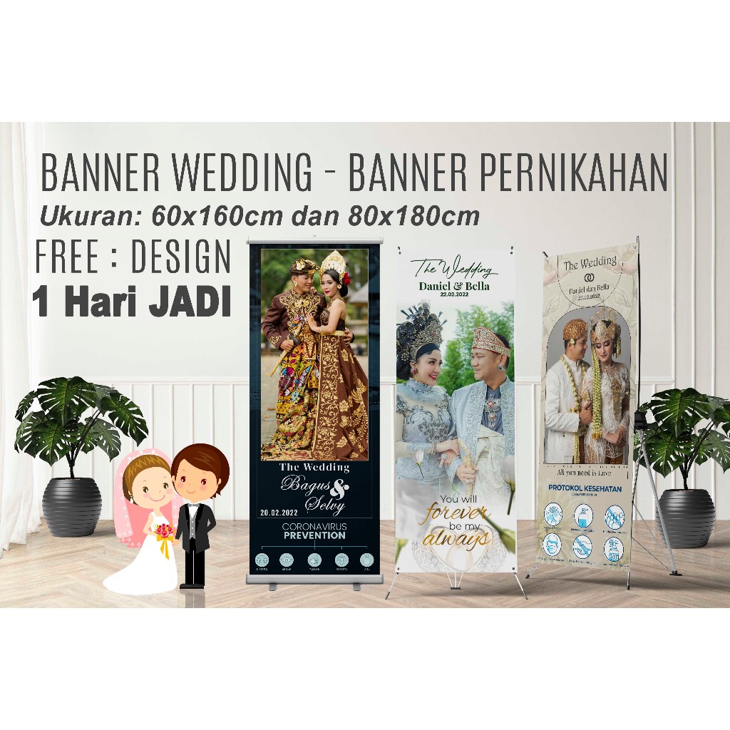 Jual Banner Spanduk Pernikahan Cantik Dan Menarik The Wedding Banner ...