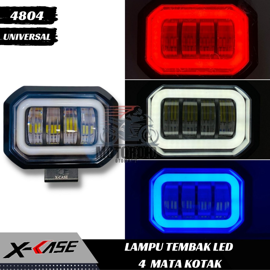 Jual LAMPU DEPAN DAIMEKER LED 4 MATA KOTAK XCASE LAMPU SOROT UNIVERSAL ...