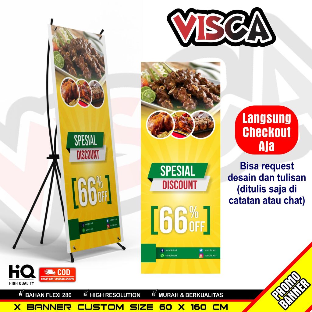 Jual Paket Lengkap Spanduk X Banner Sudah Pakai Tiang Promo Usaha Bisa ...