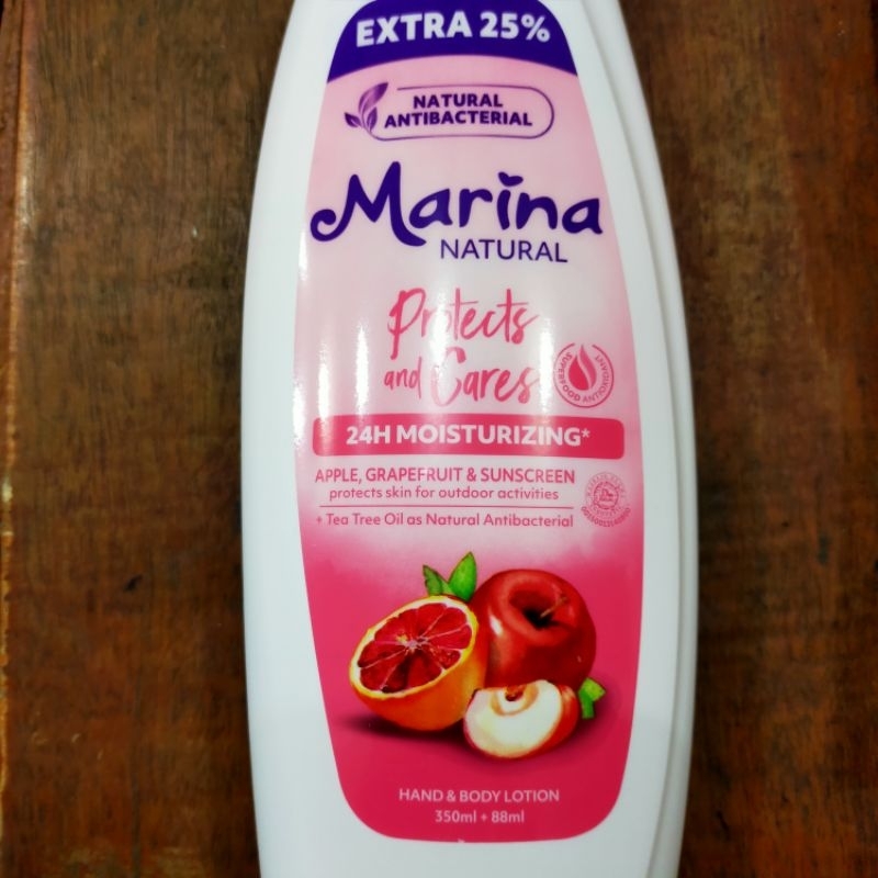 Jual marina natural hand body lotion 350+88ml | Shopee Indonesia