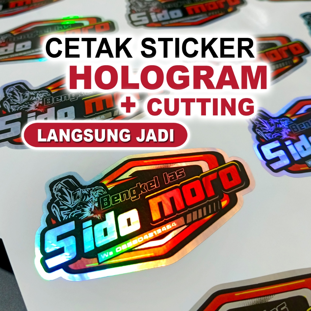 Jual Cetak Stiker Hologram cutting sticker gilap kilap warna sticker ...