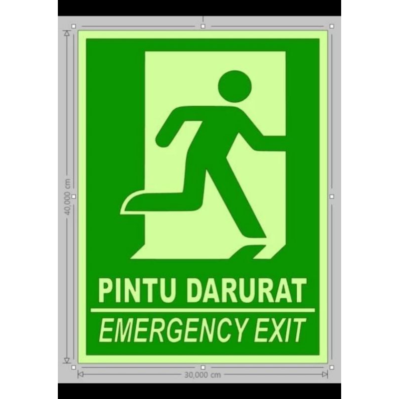 Jual STIKER PINTU DARURAT/EMERGENCY EXIT ( GLOW IN THE DARK ) UK 30 X ...