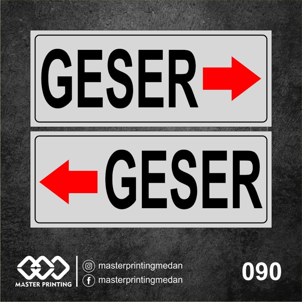 Jual 090 - Stiker Geser Kanan Kiri, Stiker untuk Pintu Geser, Sticker ...